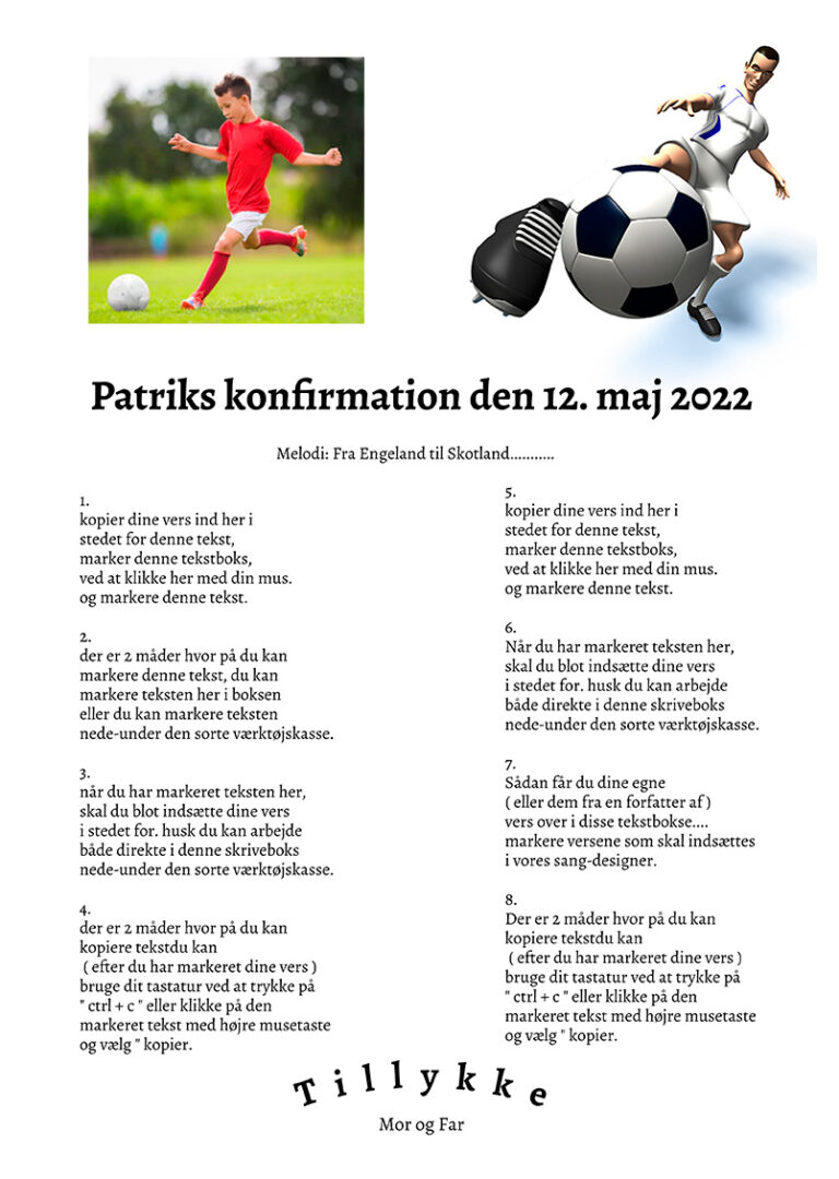 Skabelon til personlig sangtekst - festsange.nu